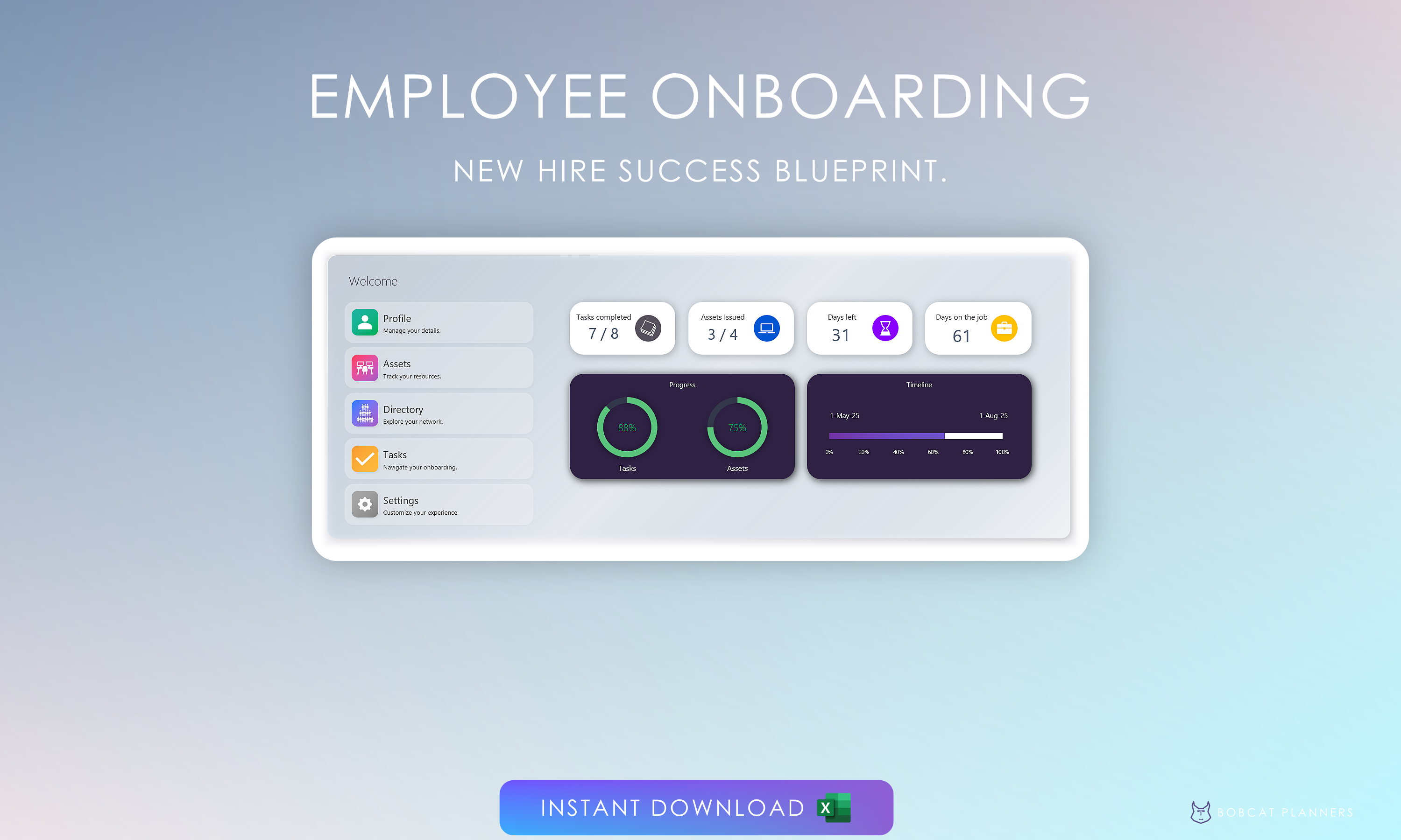 New Hire Employee Onboarding planner – Bobcat Planners